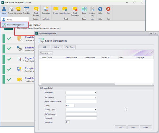 Manage Logon Management – Process Runner