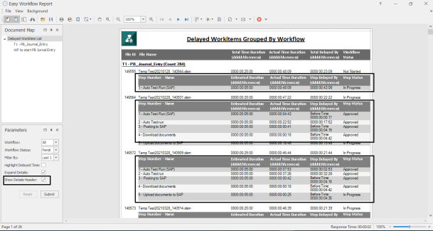 View Delayed Workitems Report – Process Runner