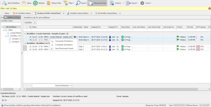 View Pending Workflow Items(Other) – Process Runner