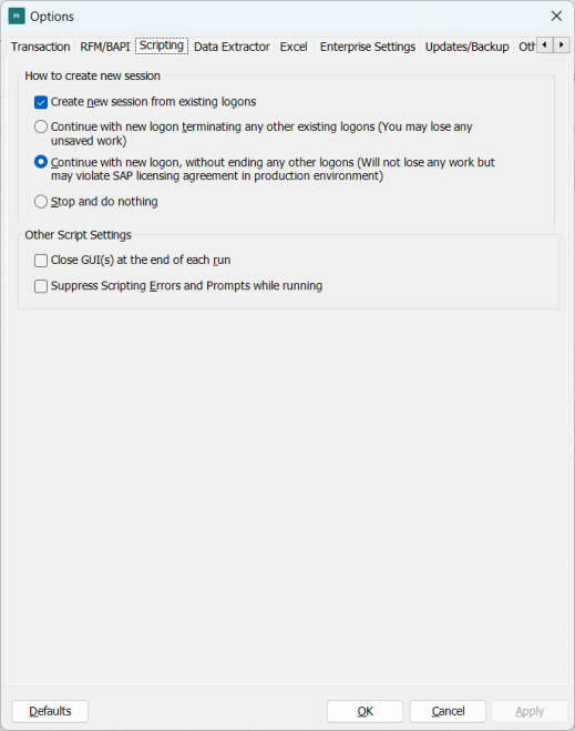 Configure Options – Process Runner