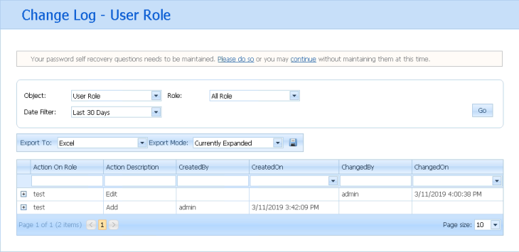 View Change Log – Process Runner