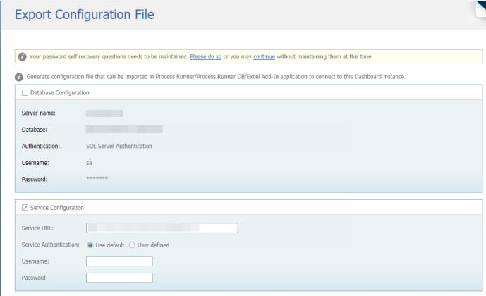 Export Configuration File – Process Runner