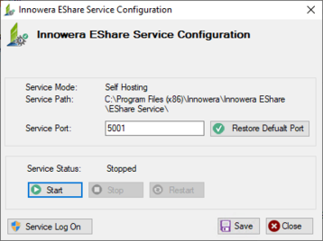 Configure EShare Service – Process Runner