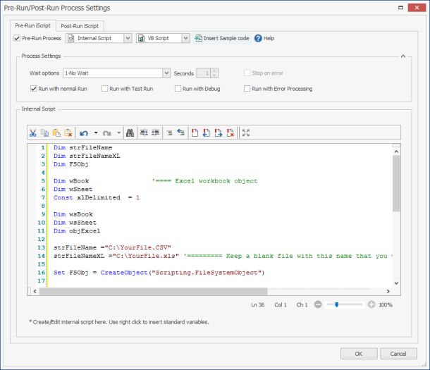 Convert CSV file to Excel Using Pre-Script – Process Runner