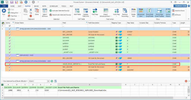 Export Report from SAP to Excel – Process Runner