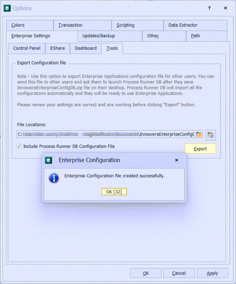 Tools Tab – Process Runner