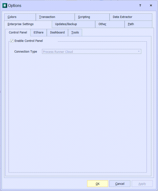 Tools Tab – Process Runner